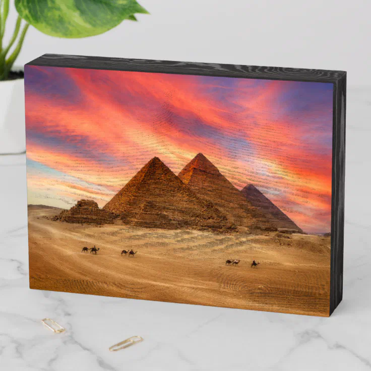 Monuments | The Great Pyramids Wooden Box Sign | Zazzle