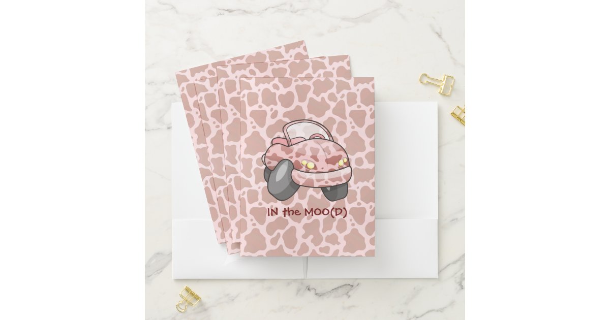 Moo Car Pocket Folder | Zazzle