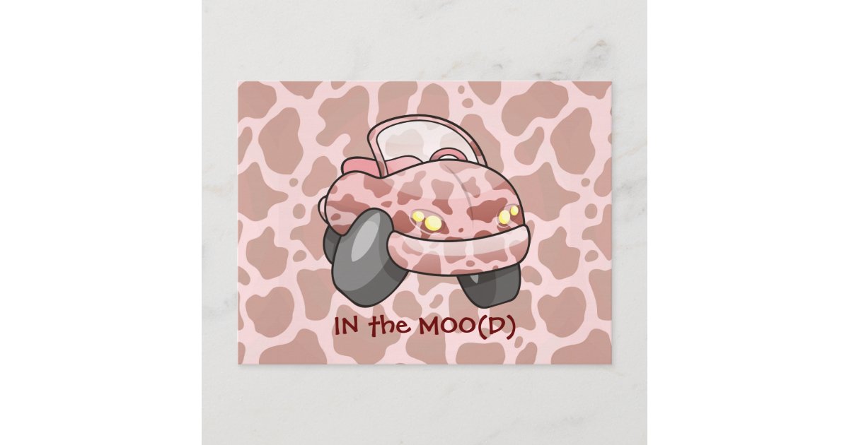 Moo Car Postcard | Zazzle