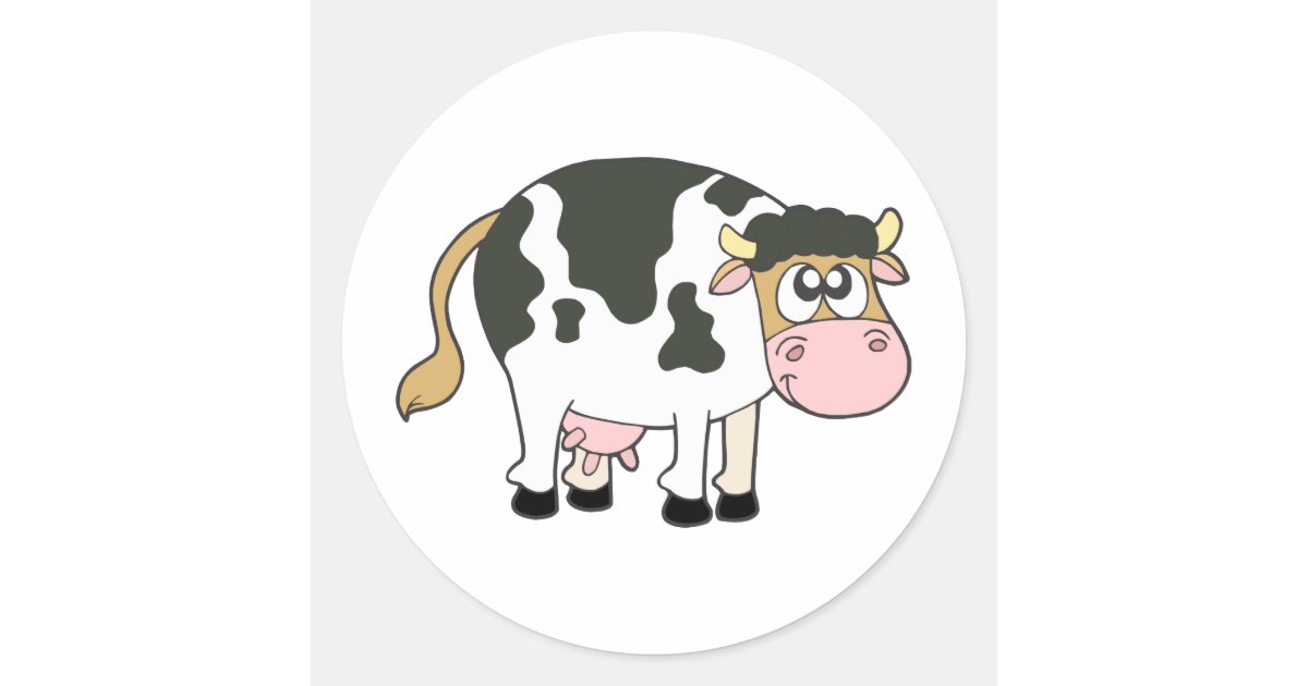 Moo Classic Round Sticker | Zazzle