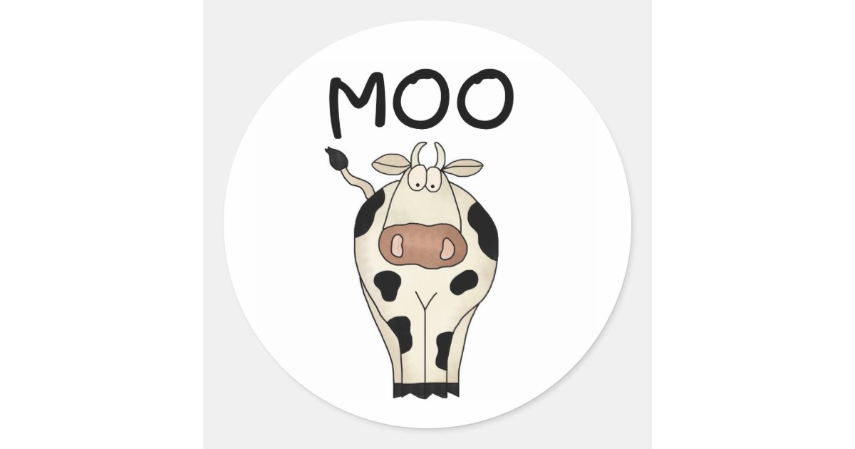 Moo Cow Classic Round Sticker | Zazzle