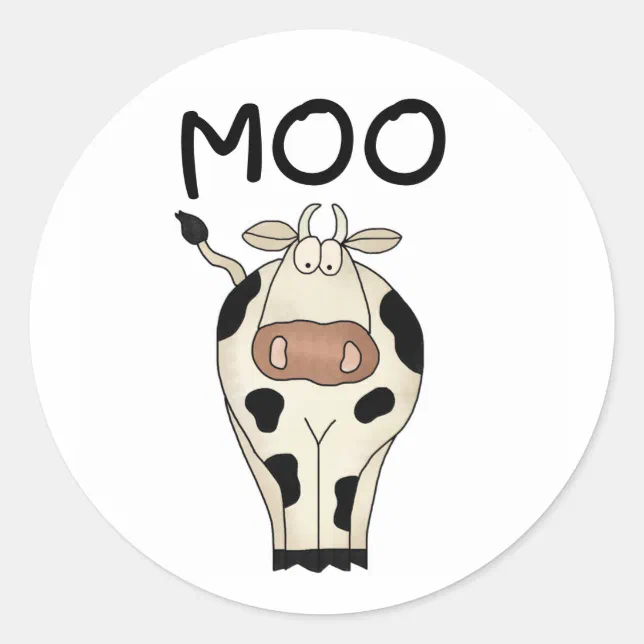 Moo Cow Classic Round Sticker | Zazzle