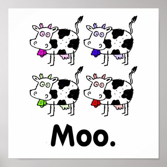 MOO. Cute Cow Print | Zazzle.com