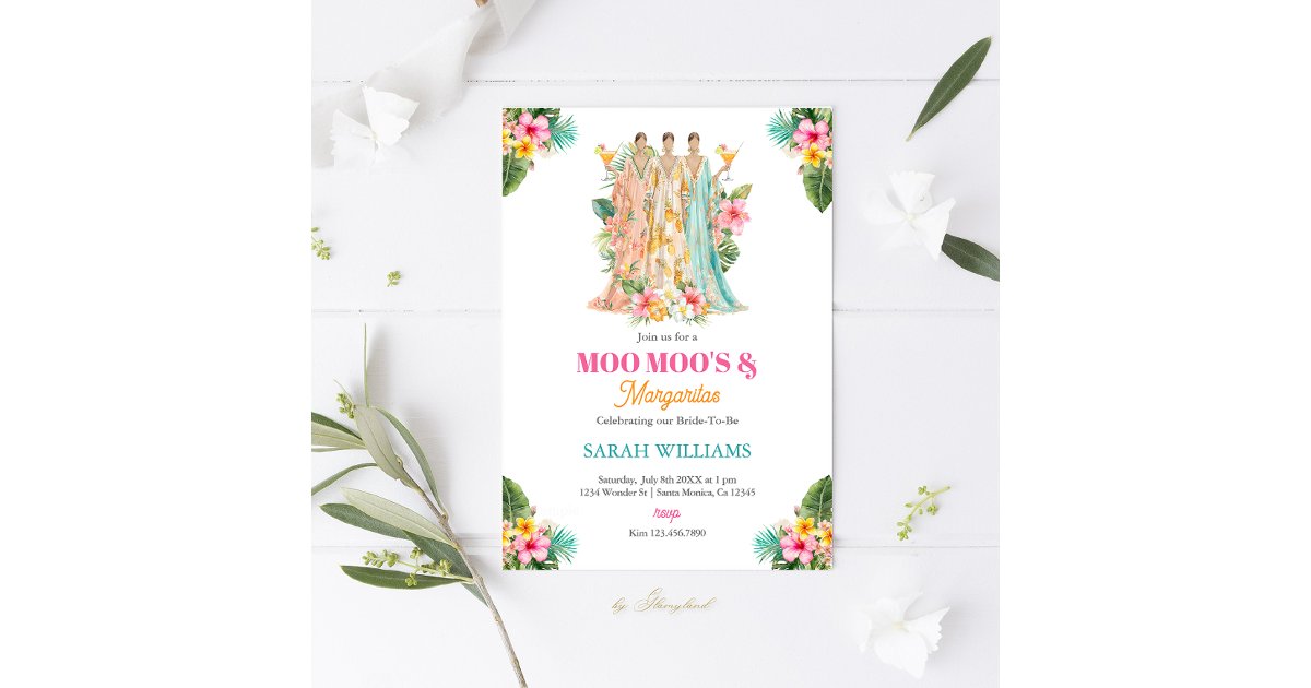 Moo Moos & Margaritas Bridal Shower Invitation | Zazzle