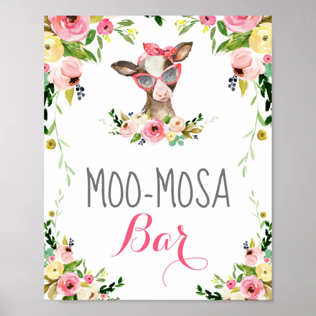 Moo-Mosa Bar Poster | Zazzle