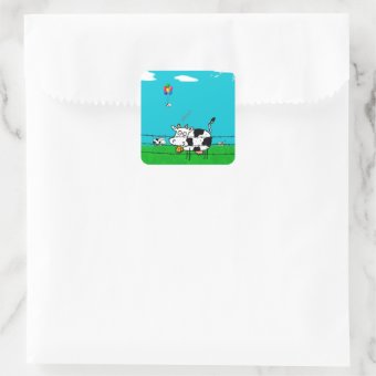 Moo Square Sticker | Zazzle