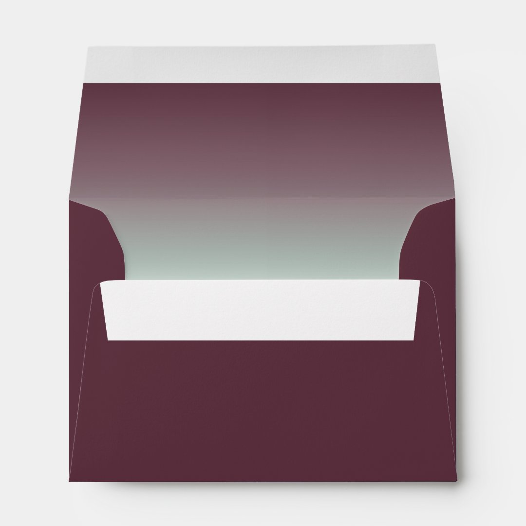 Mood Gradient Wedding Burgundy Mist ID741 Envelope | Zazzle