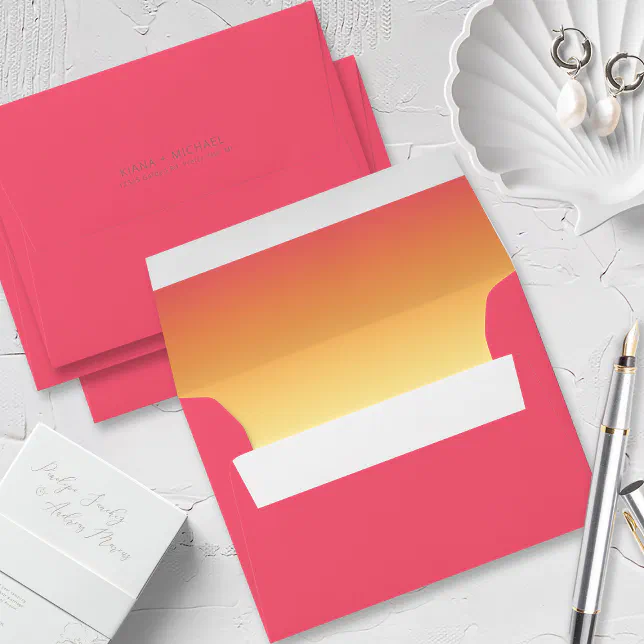 Mood Gradient Wedding Hot Summer ID741 Envelope | Zazzle