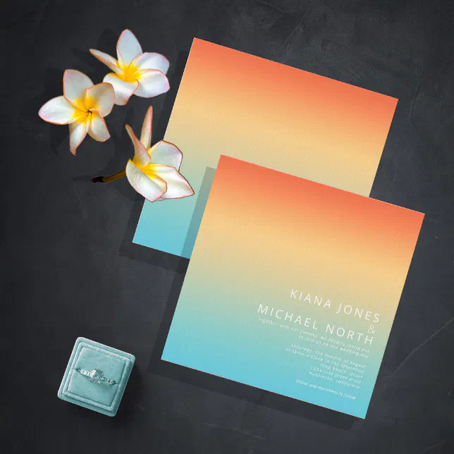 Mood Gradient Wedding Tropical Sky ID741 Invitation | Zazzle