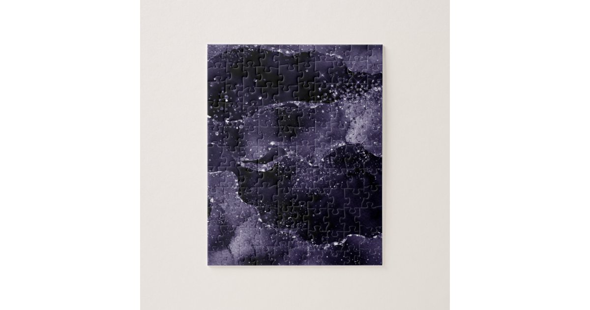 Moody Agate | Midnight Indigo Deep Purple Glam Jigsaw Puzzle | Zazzle