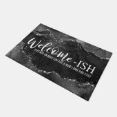 Moody Agate | Onyx Black Silver Goth Welcome-Ish Doormat | Zazzle