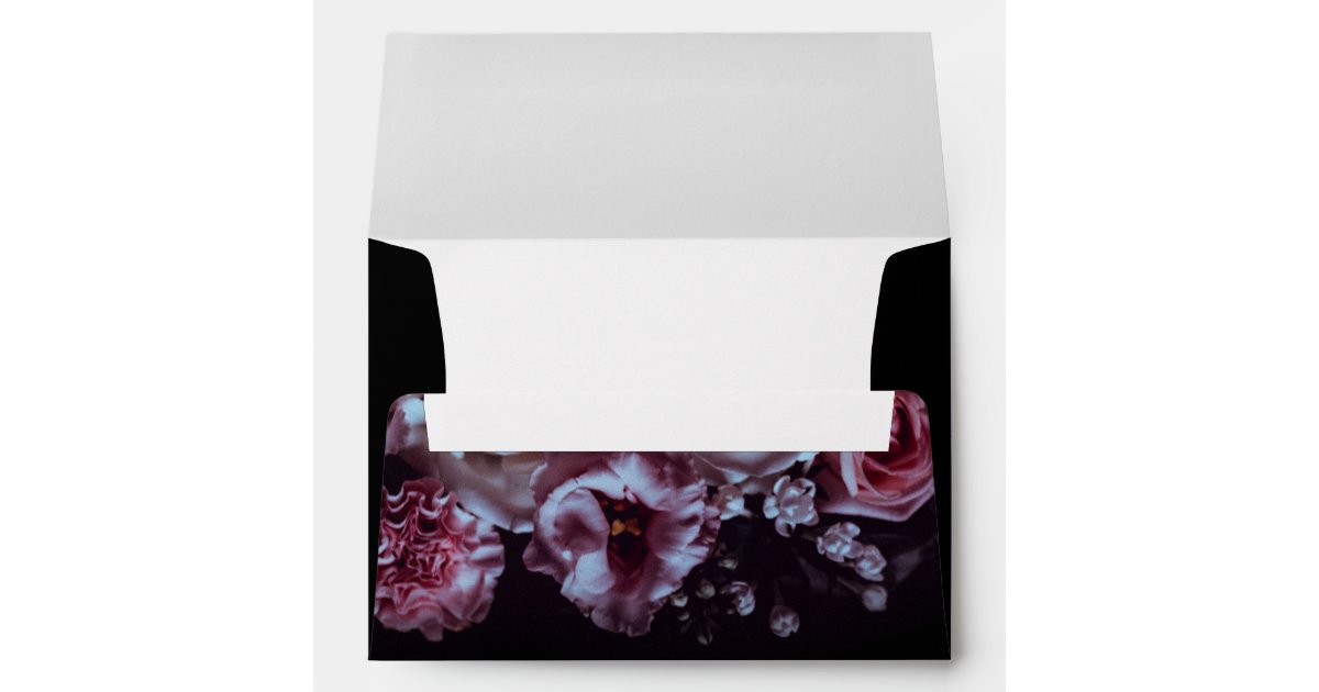 Moody Black Wedding Invitation Envelope | Zazzle