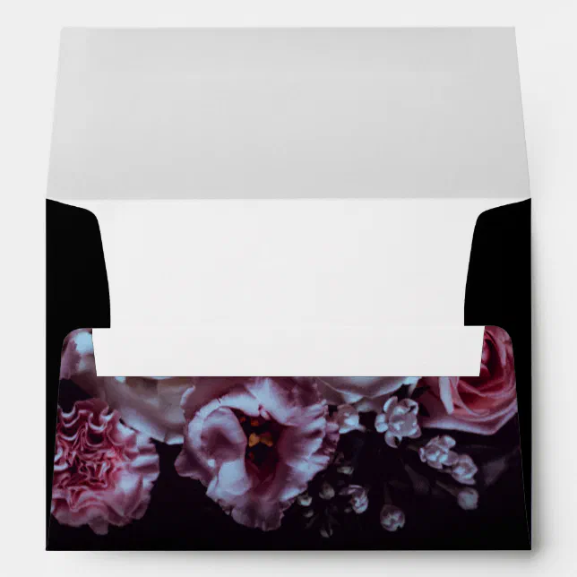 Moody Black Wedding Invitation Envelope | Zazzle