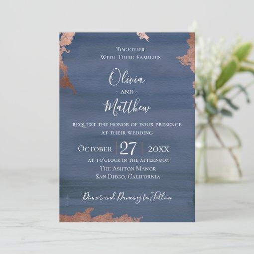 Moody Blue Wedding Invitation | Zazzle