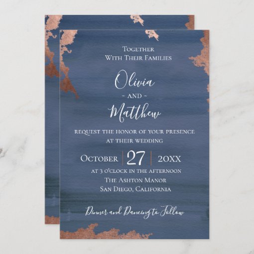 Moody Blue Wedding Invitation | Zazzle