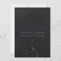 Moody Botanical Dark Retro Wedding Invitation | Zazzle