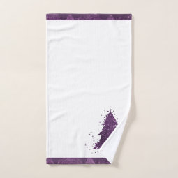 Moody Christmas Tree | Dark Plum Purple Splatter Bath Towel Set | Zazzle