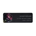 Moody Gothic Dark Purple Black Peony Address Label | Zazzle