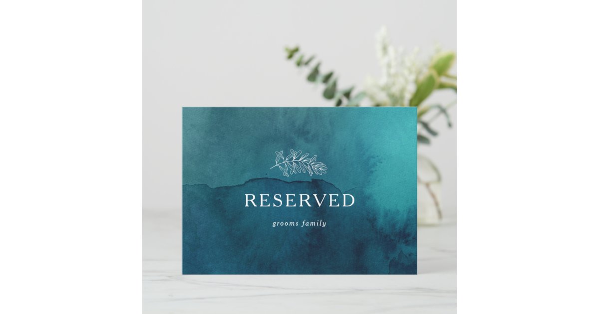 Moody Ocean Watercolor Reserved Sign | Zazzle