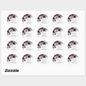 Moody Passion | Dramatic Purple Floral Wedding Classic Round Sticker ...