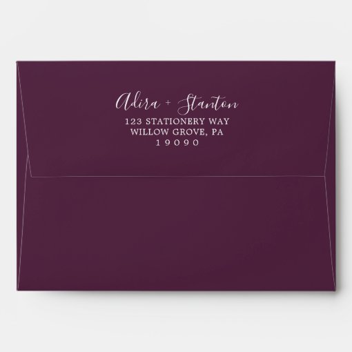 Moody Purple Blooms Coordinate | Plum Wedding Envelope | Zazzle