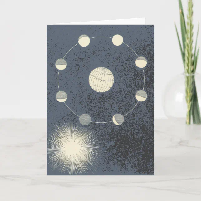 Moon and Earth Rotation - Birthday Space Artwork Card | Zazzle