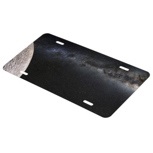 Moon and Galaxy. License Plate | Zazzle