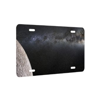 Moon and Galaxy. License Plate | Zazzle