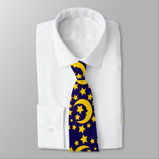 moon and star pattern tie | Zazzle