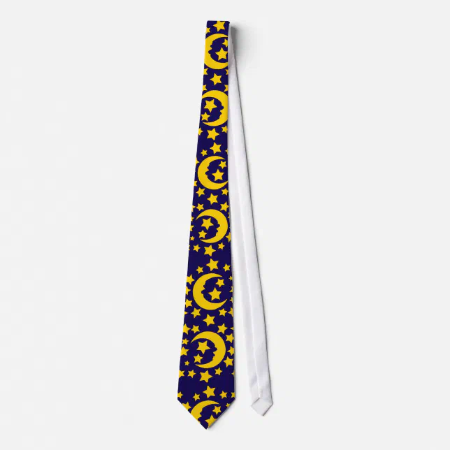 moon and star pattern tie | Zazzle