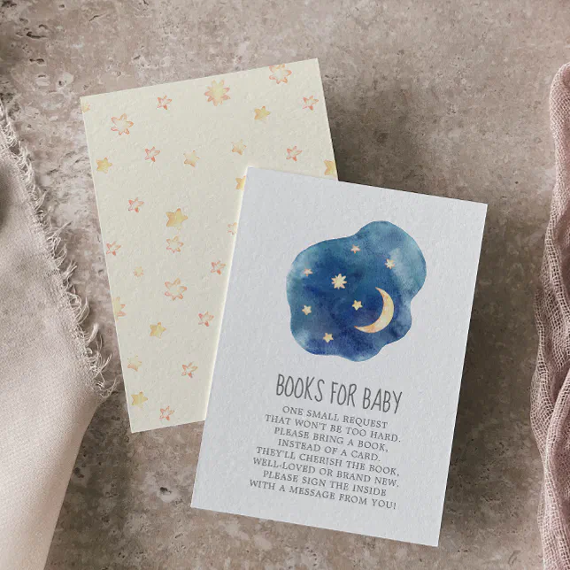 Moon and Stars Gender Neutral Books for Baby Enclosure Card | Zazzle