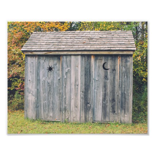 Moon and Stars Outhouse Photo Print | Zazzle.com