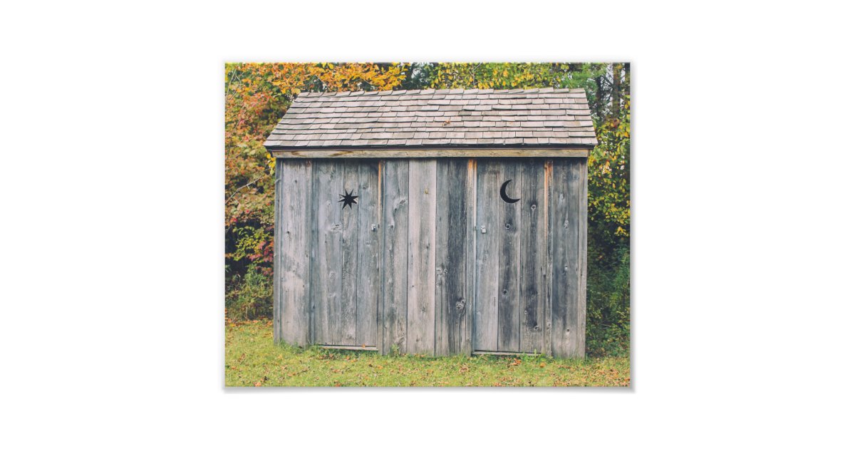Moon and Stars Outhouse Photo Print | Zazzle