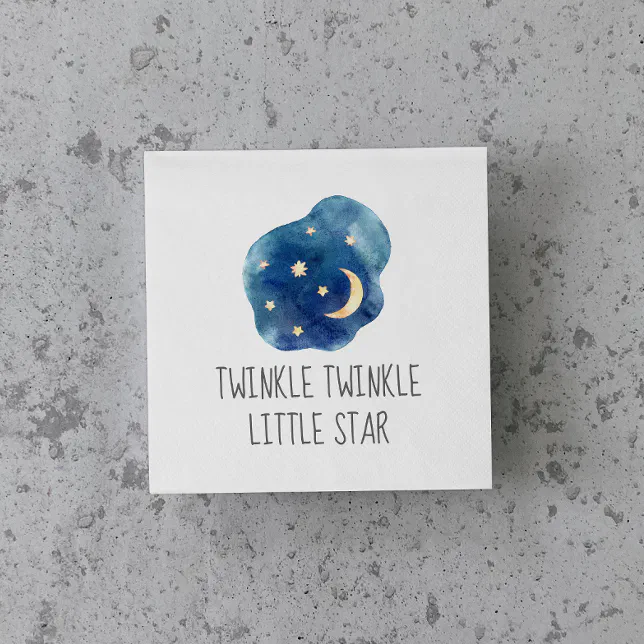 Moon and Stars Twinkle Twinkle Little Star Napkins | Zazzle