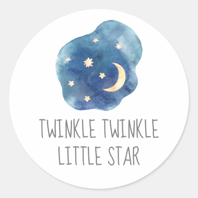Moon and Stars Twinkle Twinkle Little Star Sticker | Zazzle