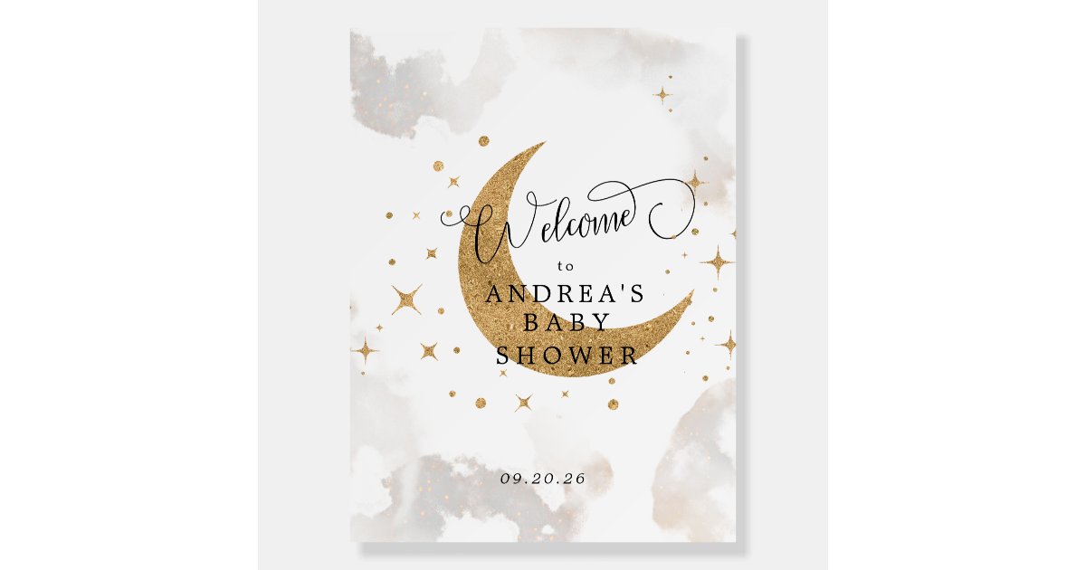 Moon Baby Shower Welcome Sign | Zazzle