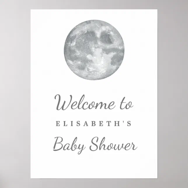 Moon Baby Shower Welcome Sign download | Zazzle