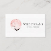 Moon & Birds Logo Design QR Code Business Card | Zazzle