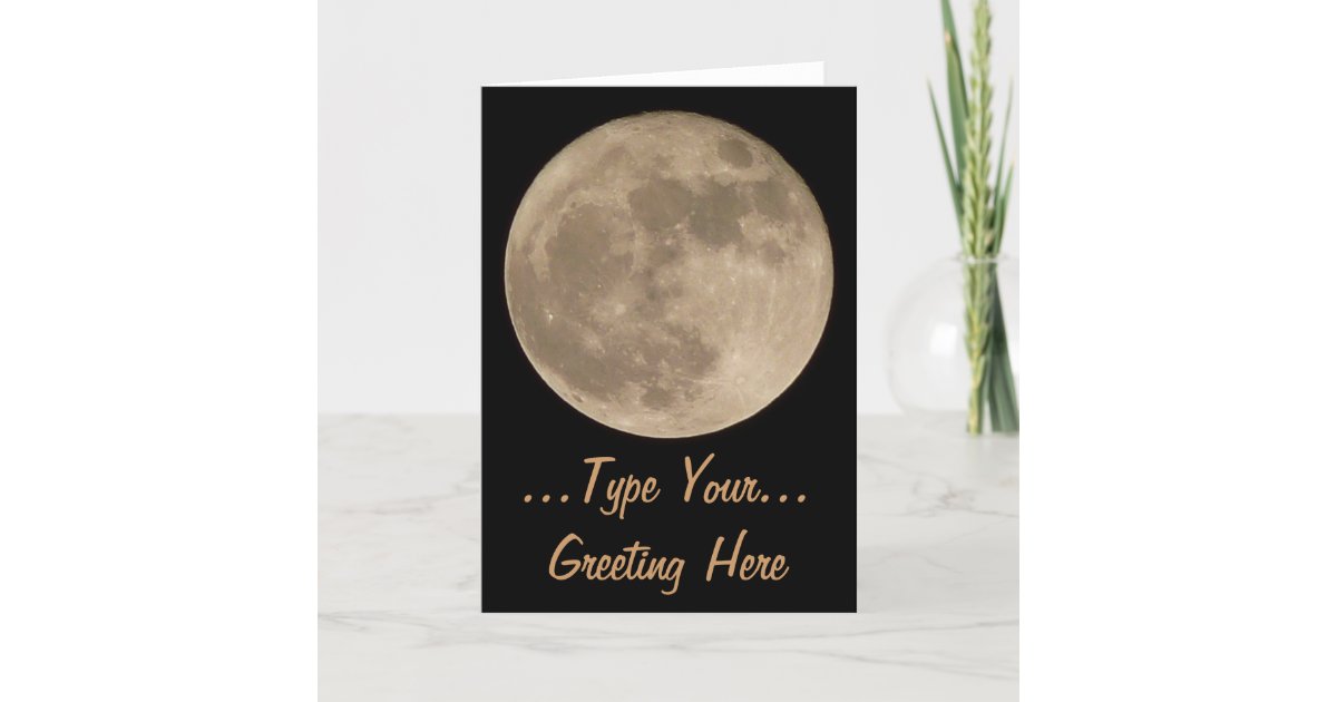 Moon Card Romantic Full Moon Blank Greeting Card | Zazzle