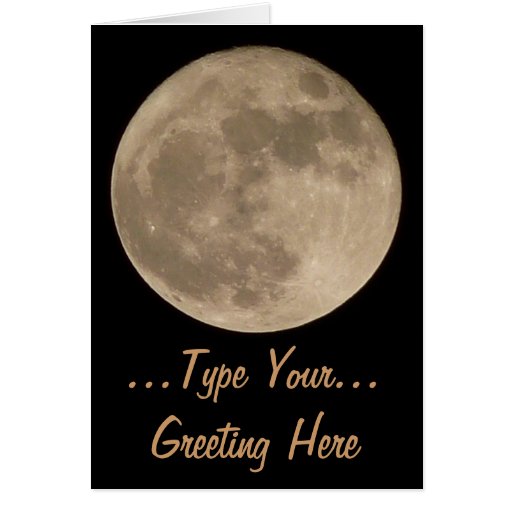 Moon Card Romantic Full Moon Blank Greeting Card | Zazzle