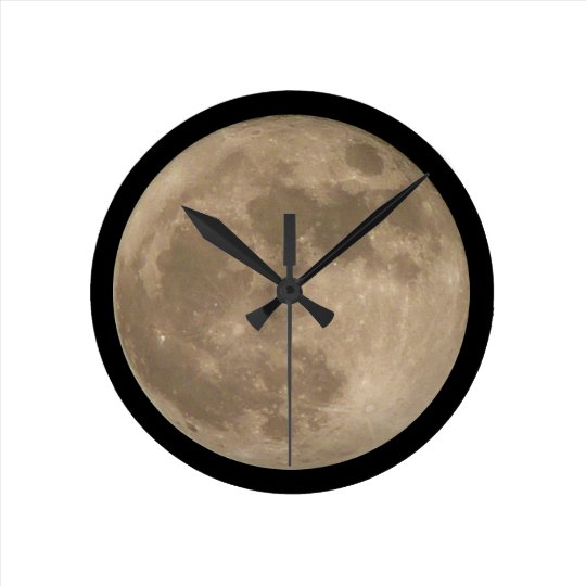 Moon Clock Full Moon Wall Clocks & Decor | Zazzle.com