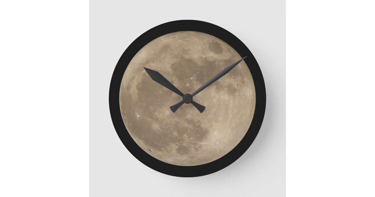 Moon Clock Full Moon Wall Clocks & Decor | Zazzle