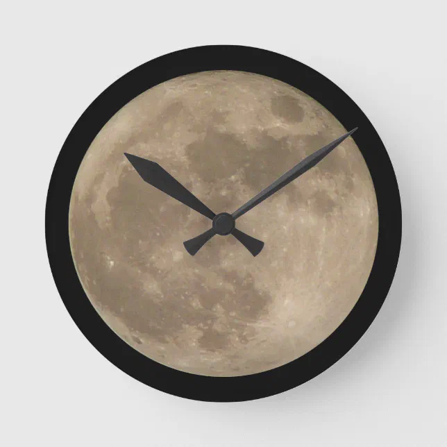 Moon Clock Full Moon Wall Clocks & Decor | Zazzle