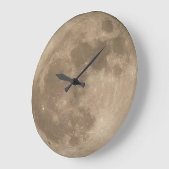 Moon Clock Full Moon Wall Clocks Decor Gifts | Zazzle