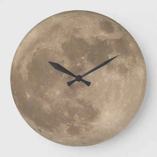 Moon Clock Full Moon Wall Clocks Decor Gifts | Zazzle