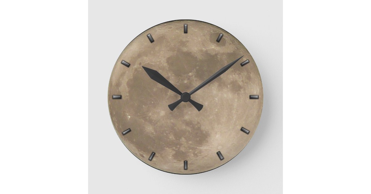 Moon Clock Full Moon Wall Clocks Super Moon Decor | Zazzle