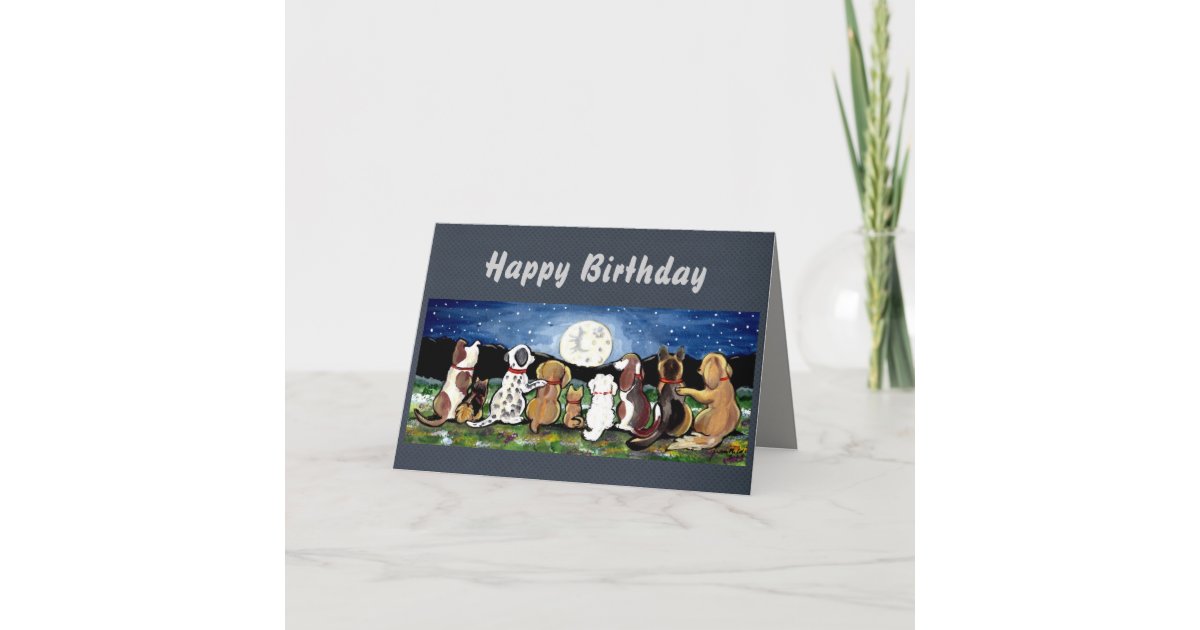 Moon Dogs Personalized Birthday/All Occasion Card | Zazzle