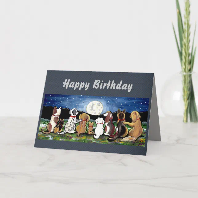 Moon Dogs Personalized Birthday/All Occasion Card | Zazzle