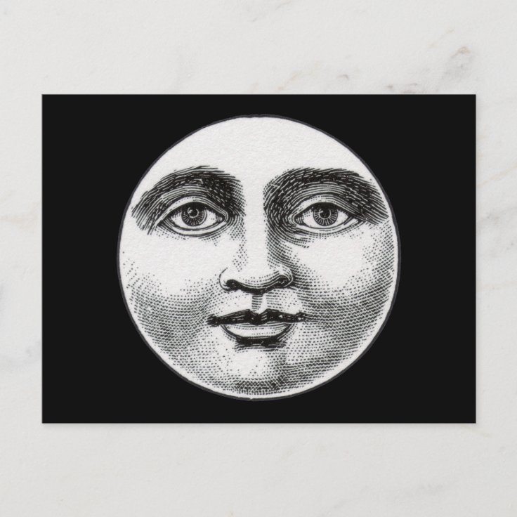 Moon Face Postcard | Zazzle