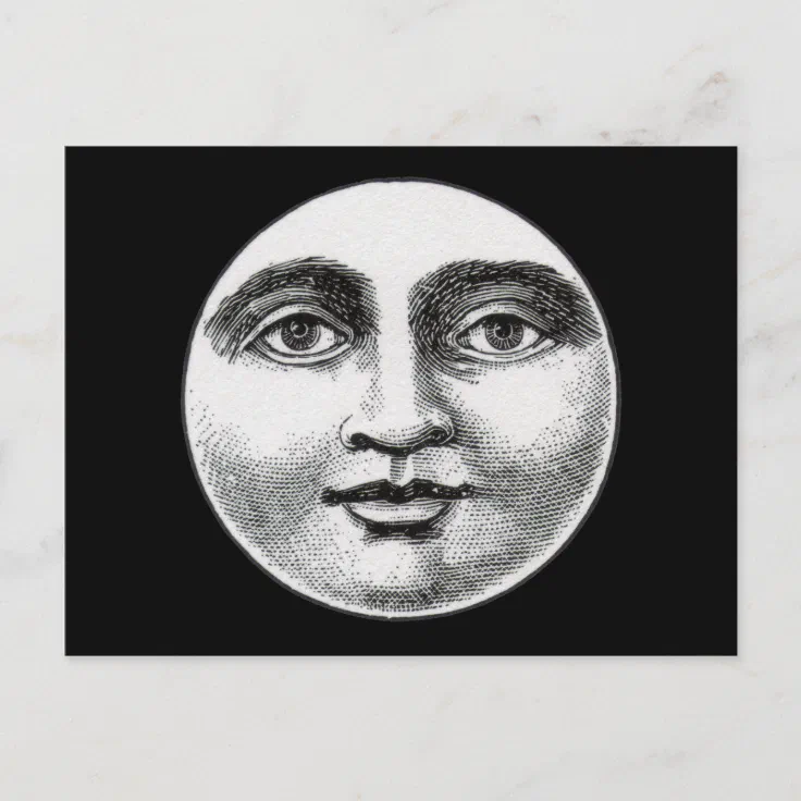 Moon Face Postcard | Zazzle